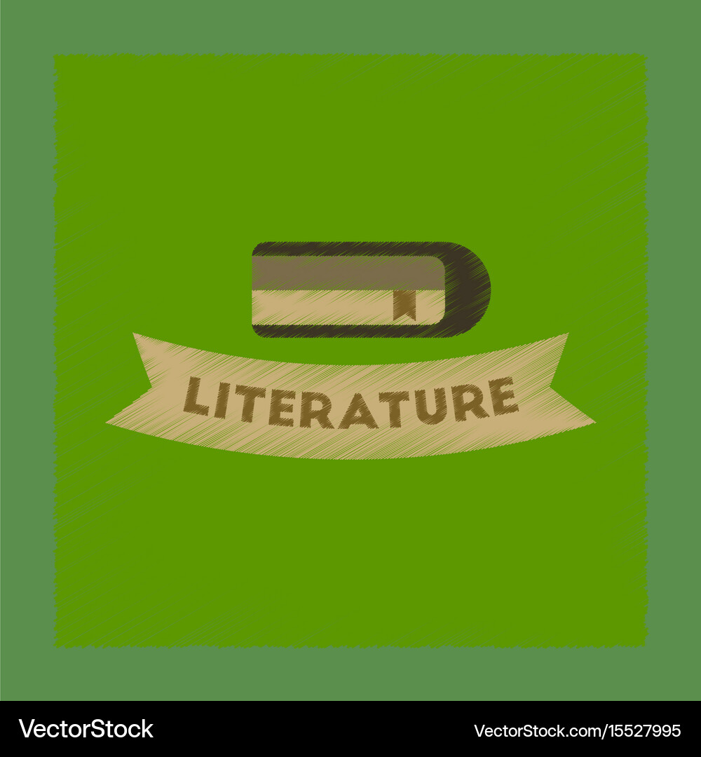 Flat shading style icon literature lesson Vector Image