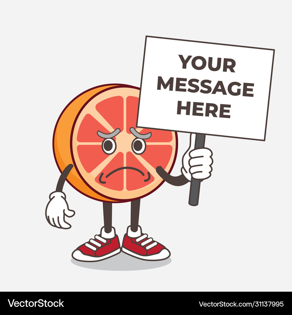 Grapefruit cartoon mascot character Royalty Free Vector