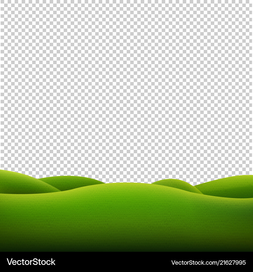 Green landscape isolated transparent background Vector Image