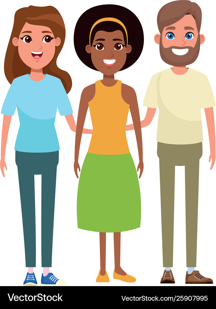 Group people avatar cartoon character Royalty Free Vector