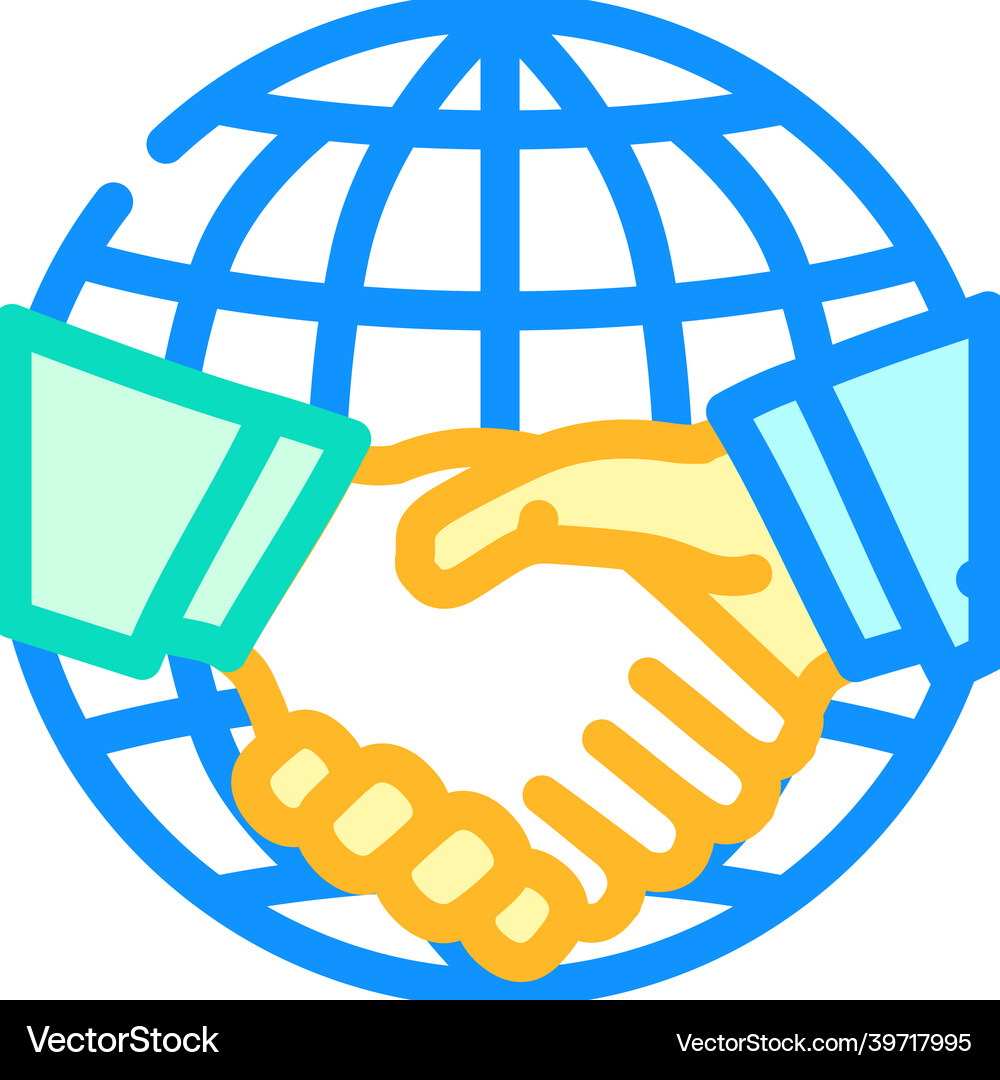International partnership color icon Royalty Free Vector