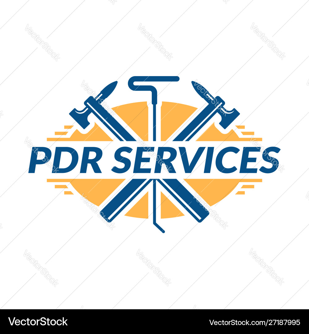 Paintless dent repair logo pdr service Royalty Free Vector