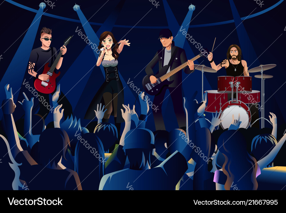 People in a concert Royalty Free Vector Image - VectorStock