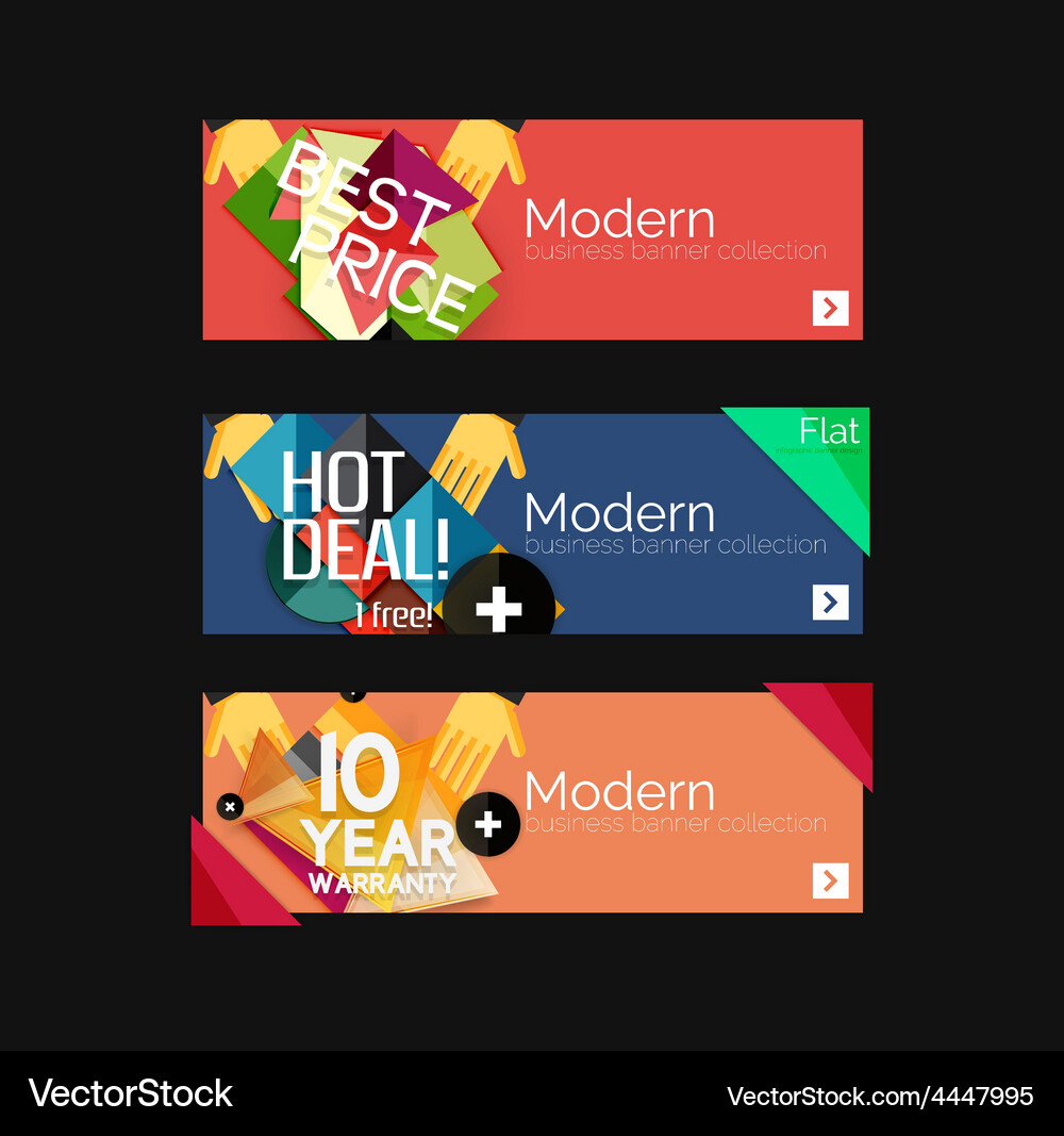 Set of banners with stickers labels and elements Vector Image