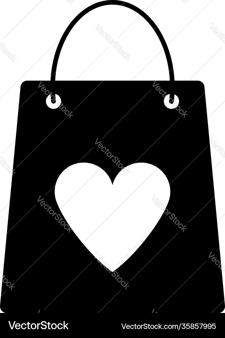 Shopping bag with heart icon Royalty Free Vector Image