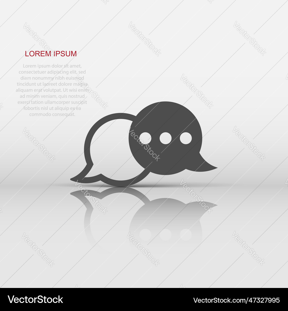 Speak chat sign icon in flat style speech bubbles Vector Image