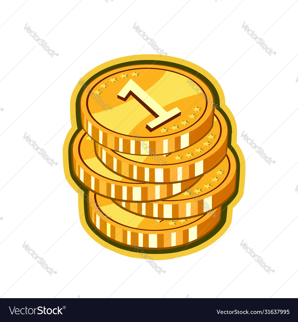 Stack coins Royalty Free Vector Image - VectorStock