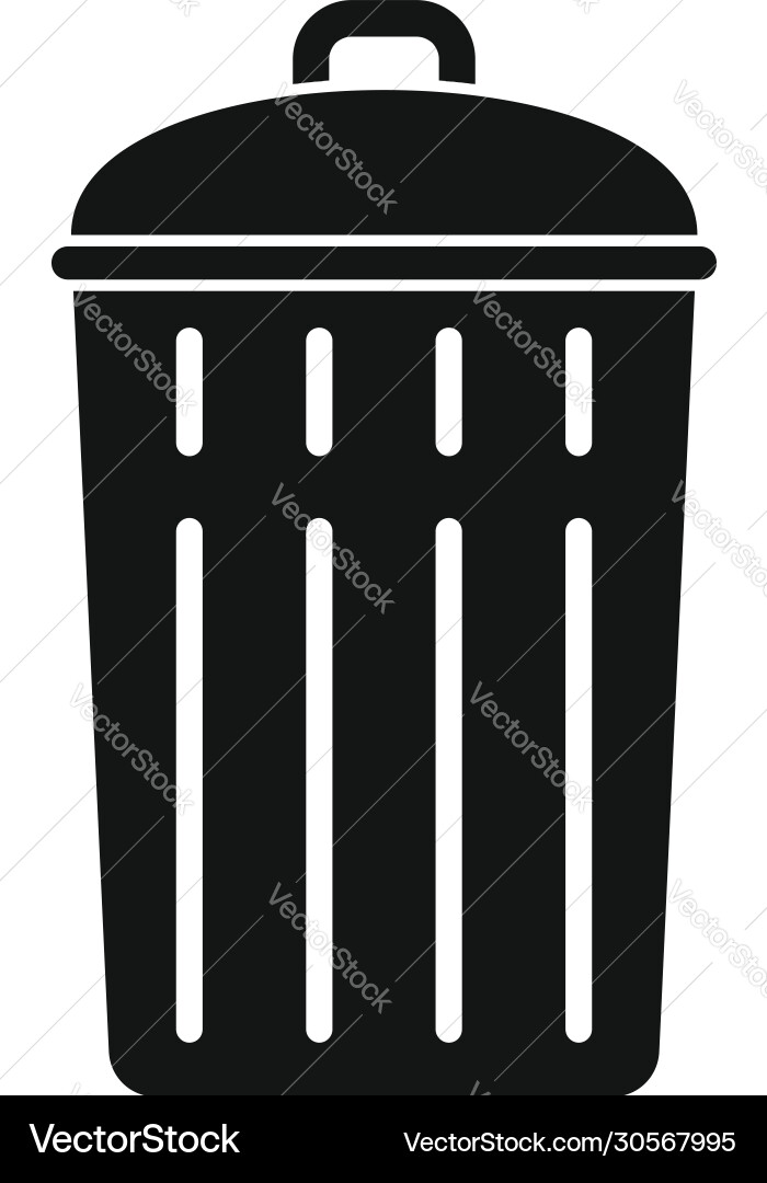Steel recycle bin icon simple style Royalty Free Vector