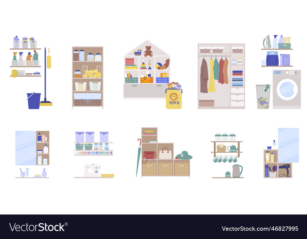 Storage room set Royalty Free Vector Image - VectorStock