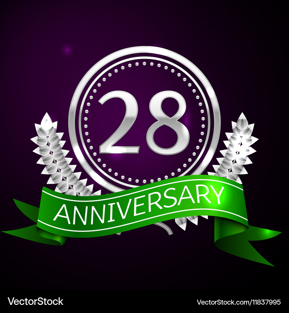 Twenty eight years anniversary celebration Vector Image