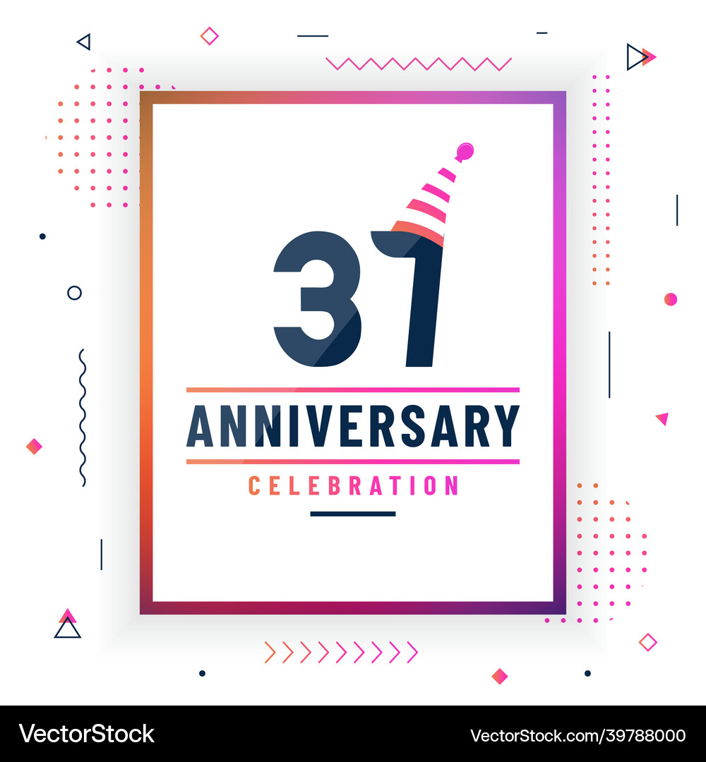 37 years anniversary greetings card Royalty Free Vector
