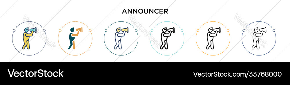 Announcer icon in filled thin line outline Vector Image