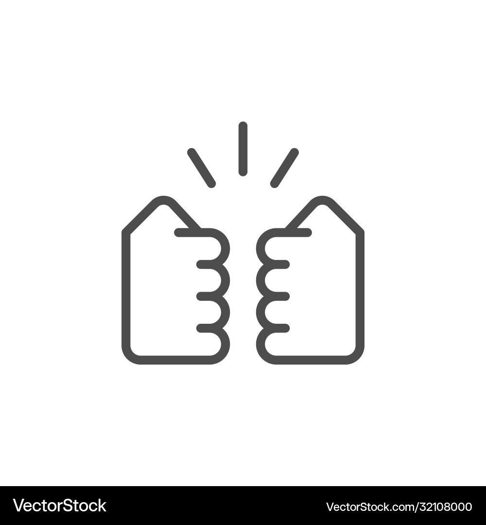 Brofist sign line outline icon Royalty Free Vector Image