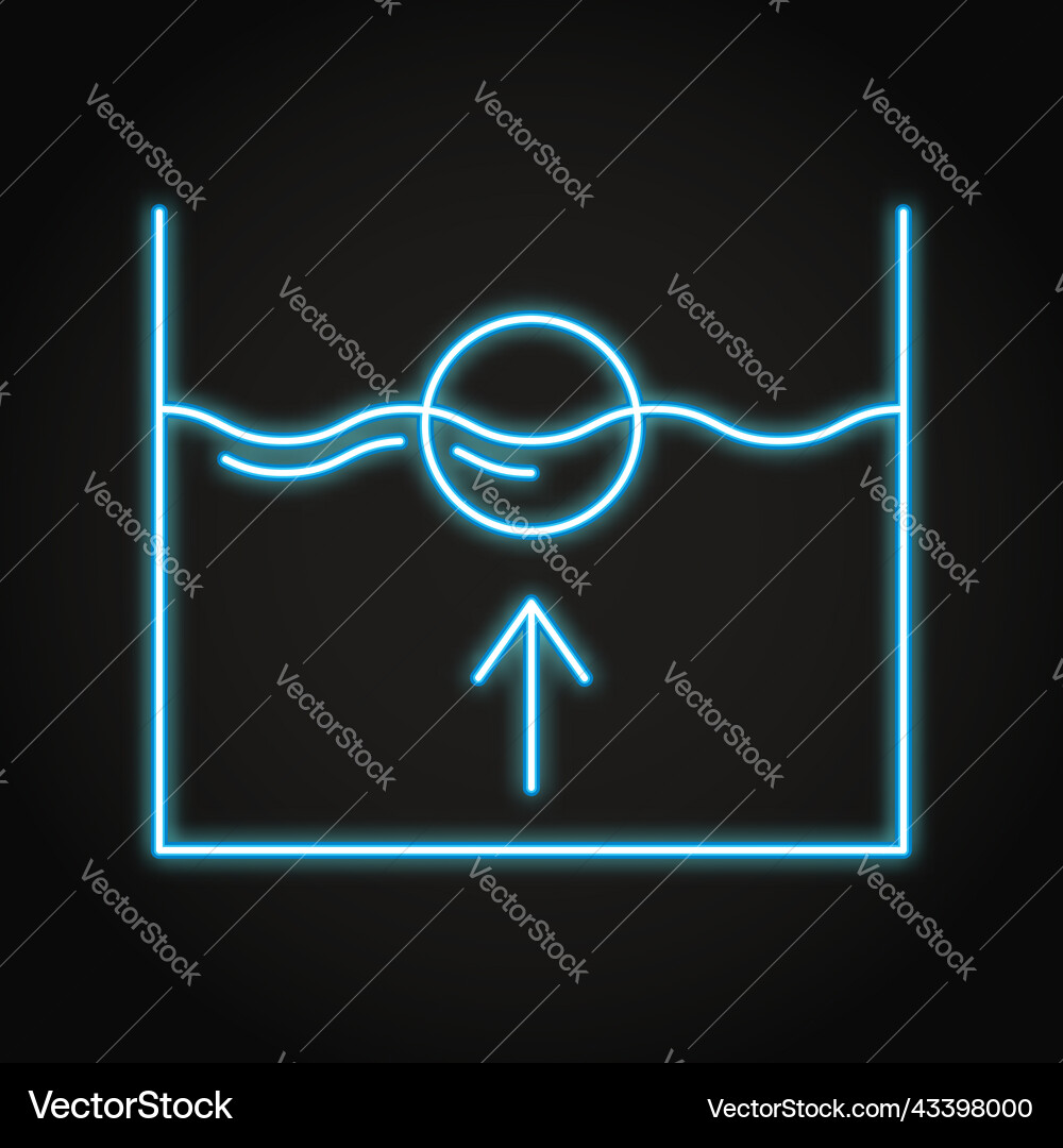 Buoyant force neon icon in line style Royalty Free Vector