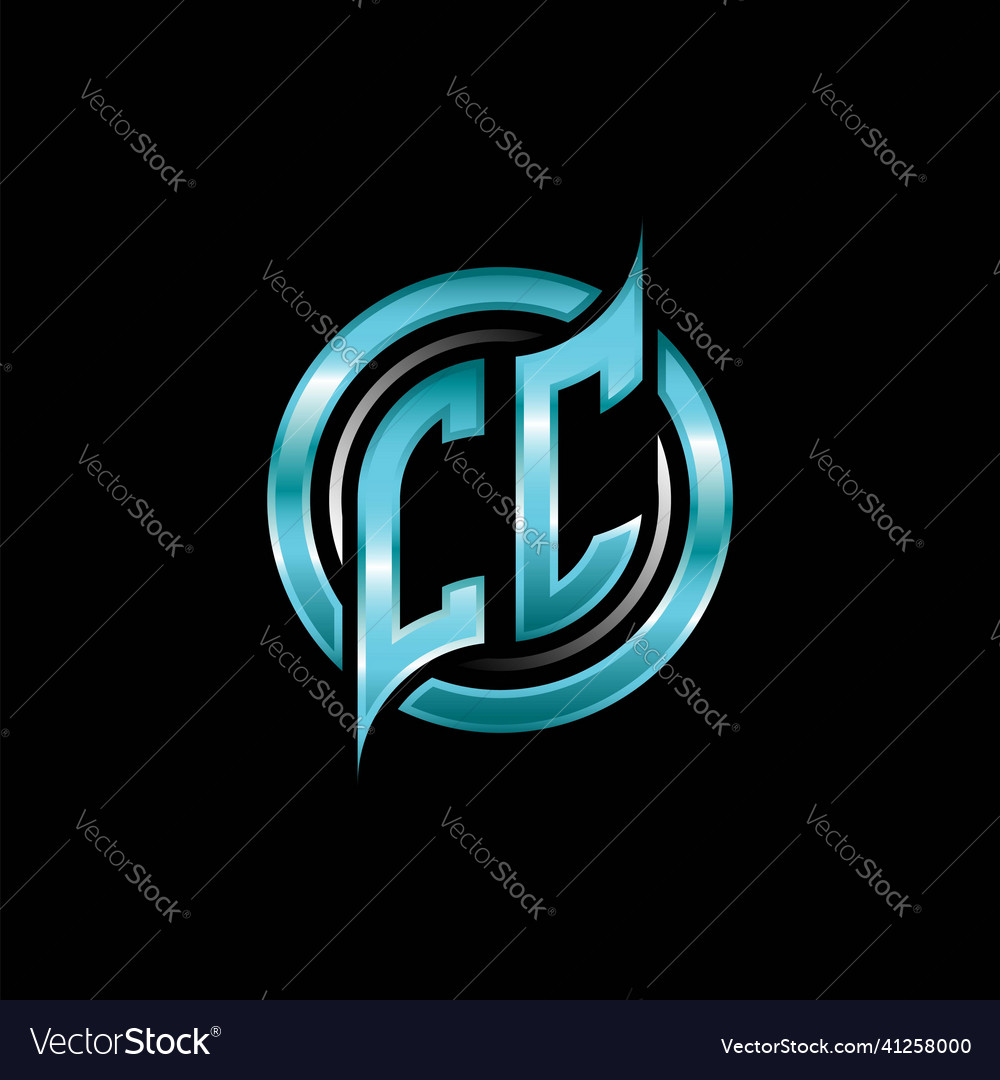 Cc initial monogram logo circle rounded Royalty Free Vector