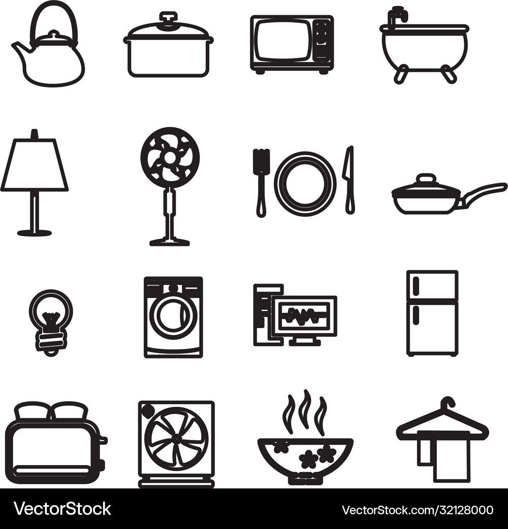 Collection icons for web design isolated on white Vector Image