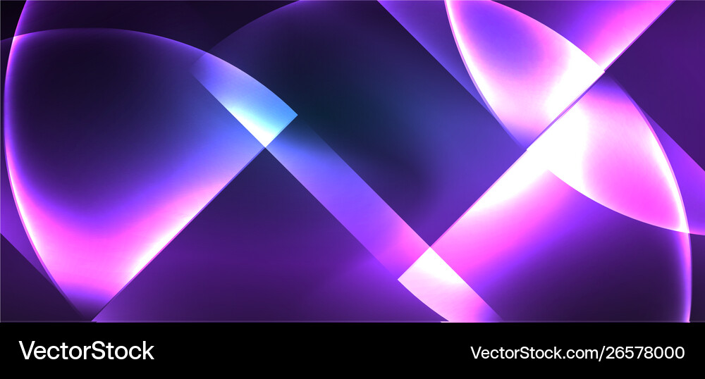 Colorful blue neon shape round triangle in modern Vector Image