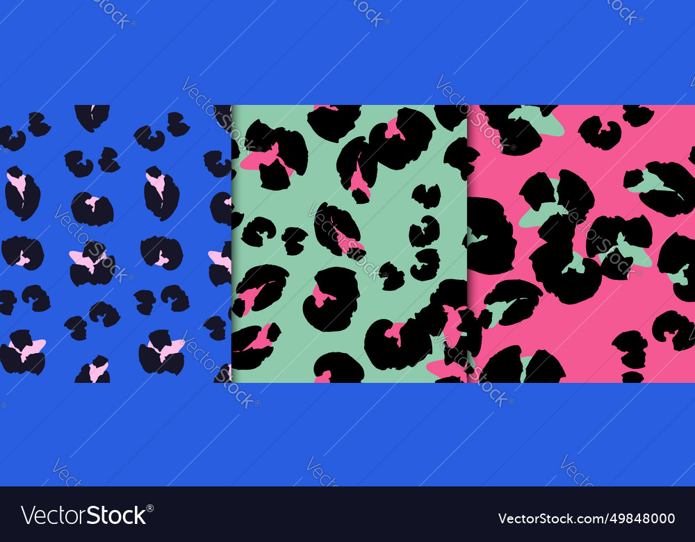 Colorful set of seamless patterns backgrounds Vector Image
