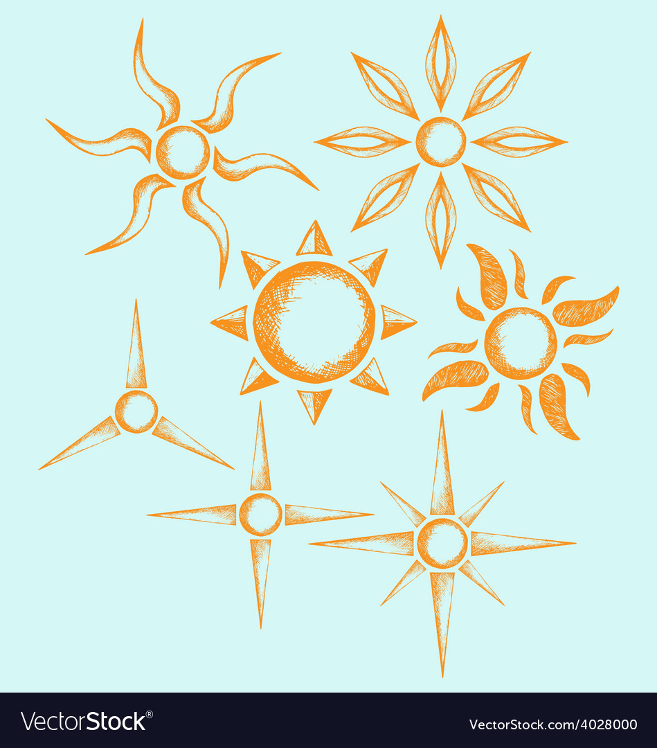 Different sun Royalty Free Vector Image - VectorStock