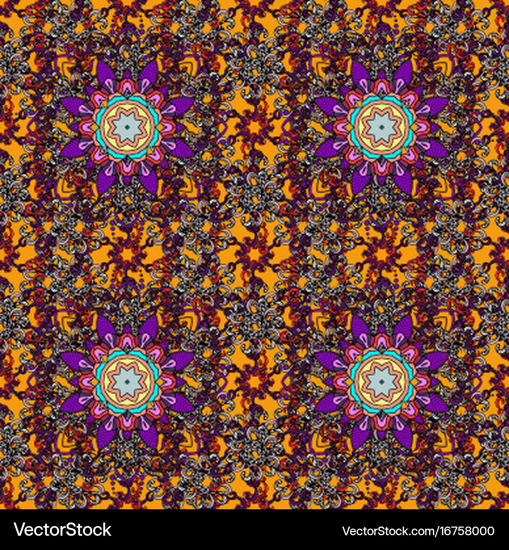 Flowers on colorful background seamless Royalty Free Vector