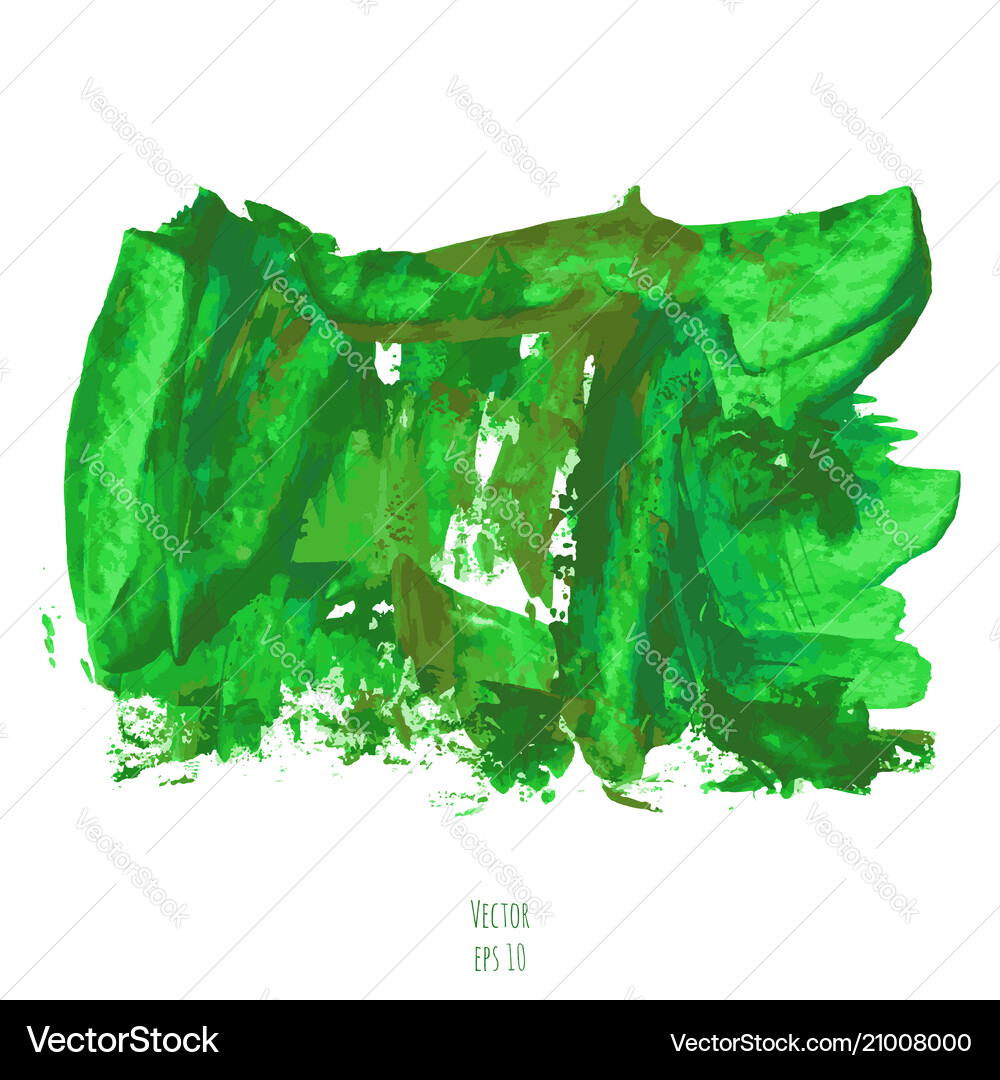 Green hand paint watercolor texture Royalty Free Vector
