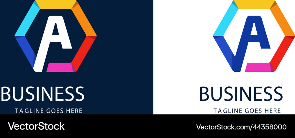 Letter a colorful logo design template Royalty Free Vector