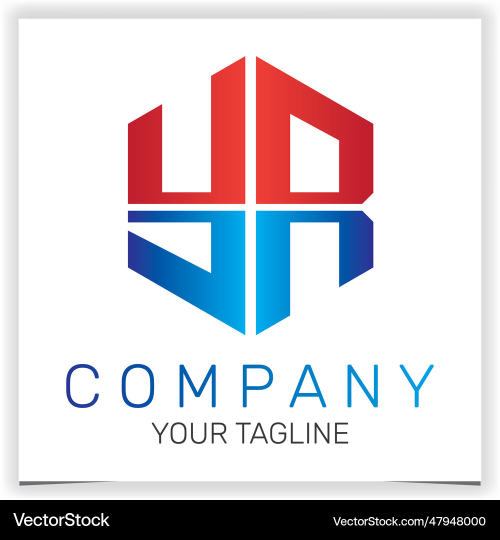 Letter yr initial hexagon logo icon premium Vector Image