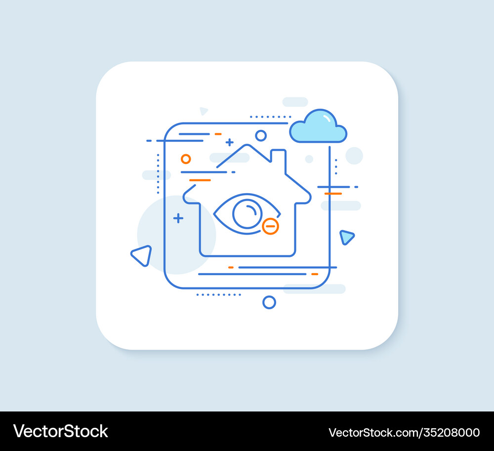 Myopia line icon eye diopter sign optometry Vector Image