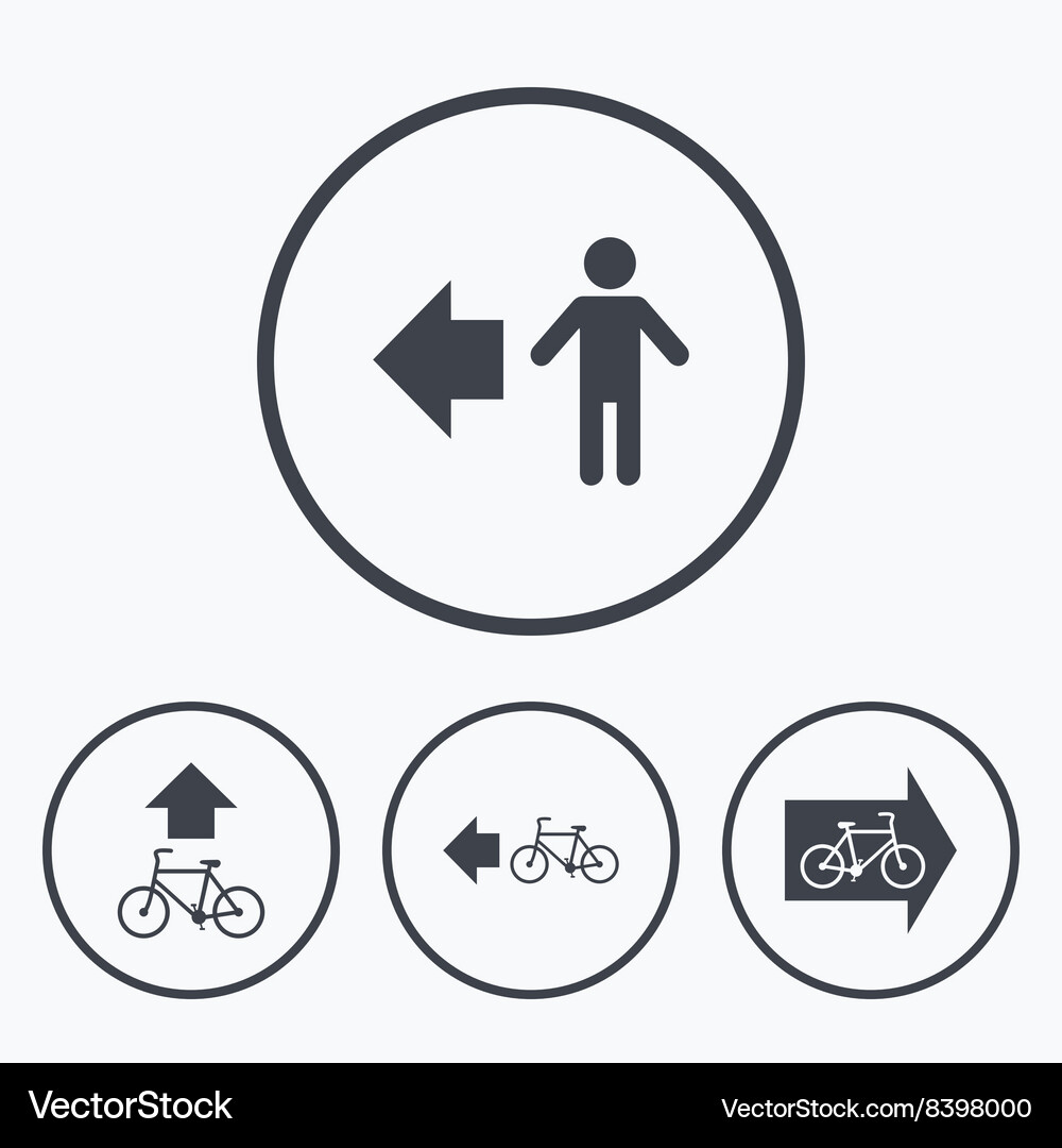 Pedestrian road icon Bicycle path trail sign Vector Image