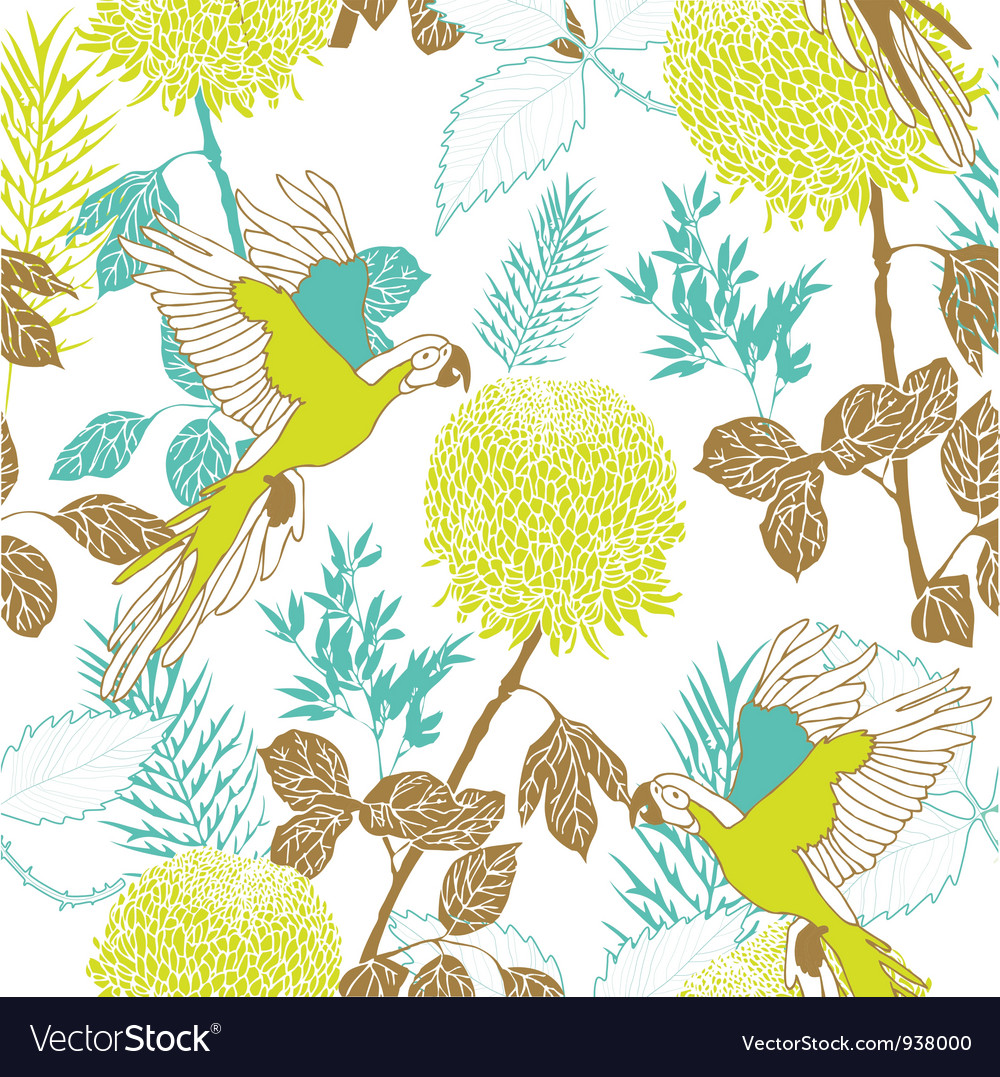 Retro Parakeet Pattern Royalty Free Vector Image