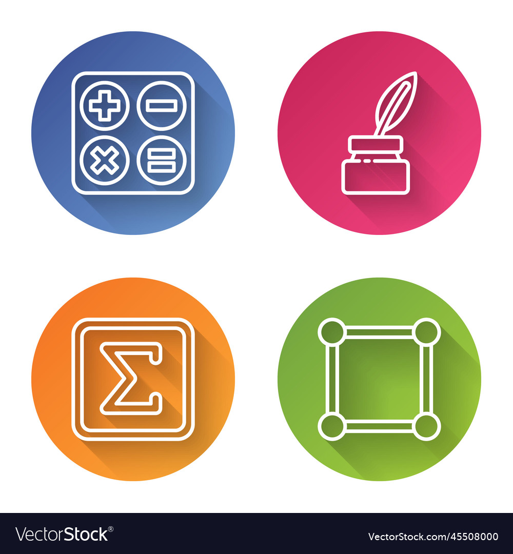 Set Line Square Root Chalkboard Geometric Figure Vector Image
