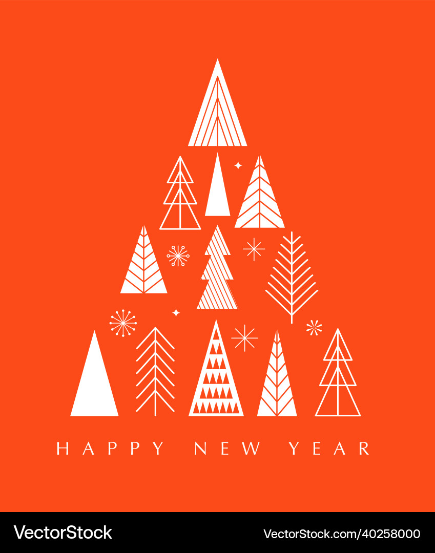 Simple christmas trees background geometric Vector Image
