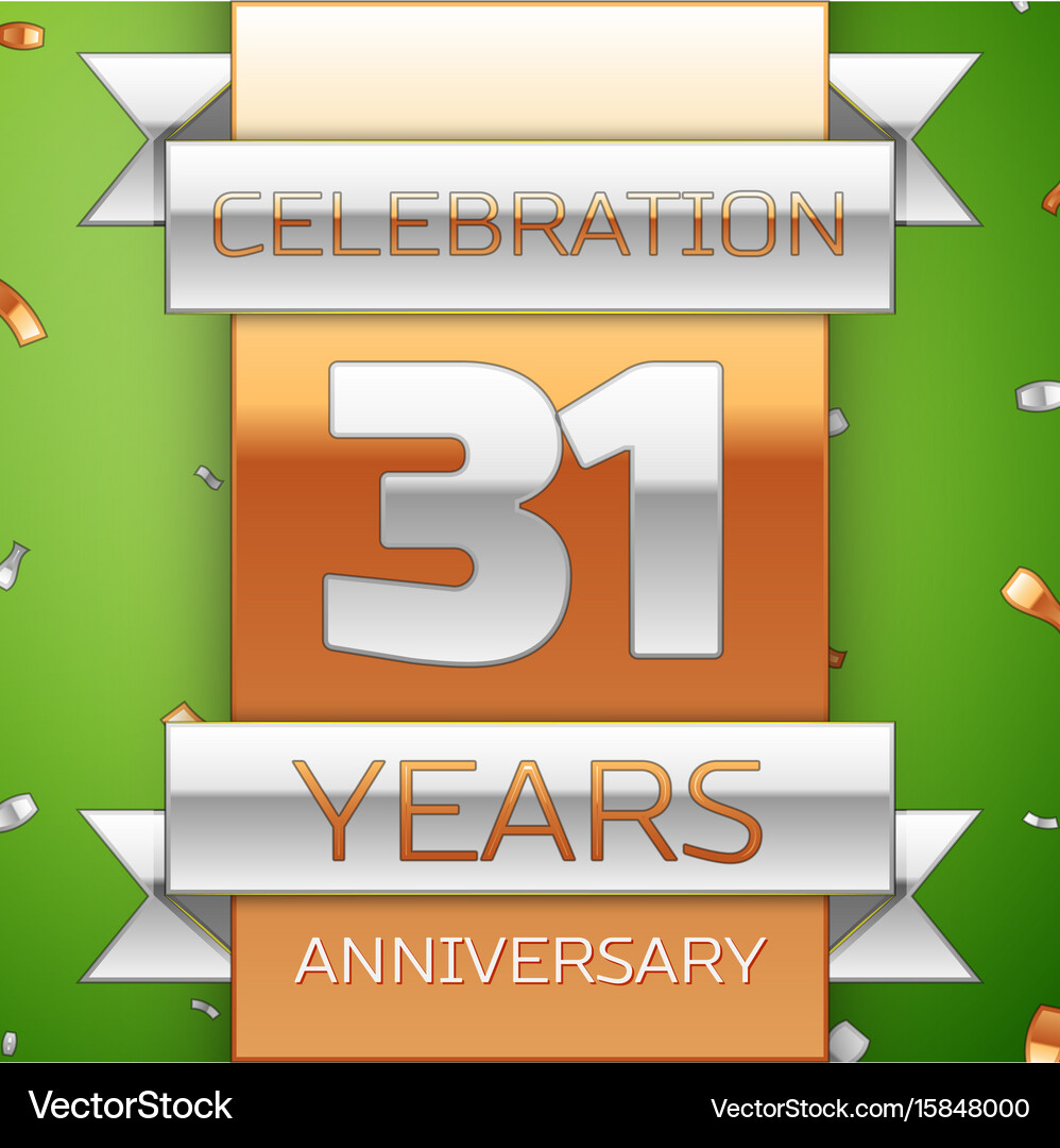 Thirty one years anniversary celebration design Vector Image