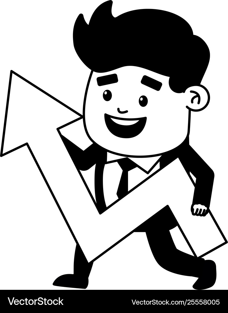 Businessman with arrow Royalty Free Vector Image