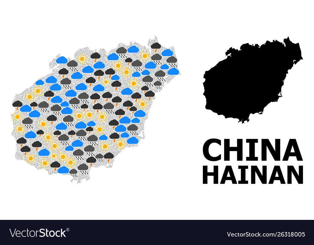 Climate pattern map hainan island Royalty Free Vector Image Climate pattern map hainan island Royalty Free Vector Image
