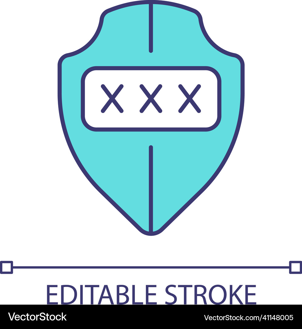 Digital data protection rgb color icon Royalty Free Vector