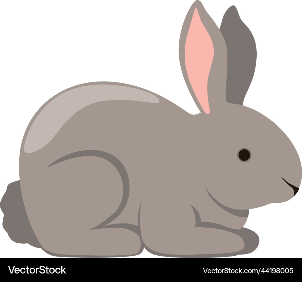 Gray rabbit icon cute bunny fluffy animal Vector Image