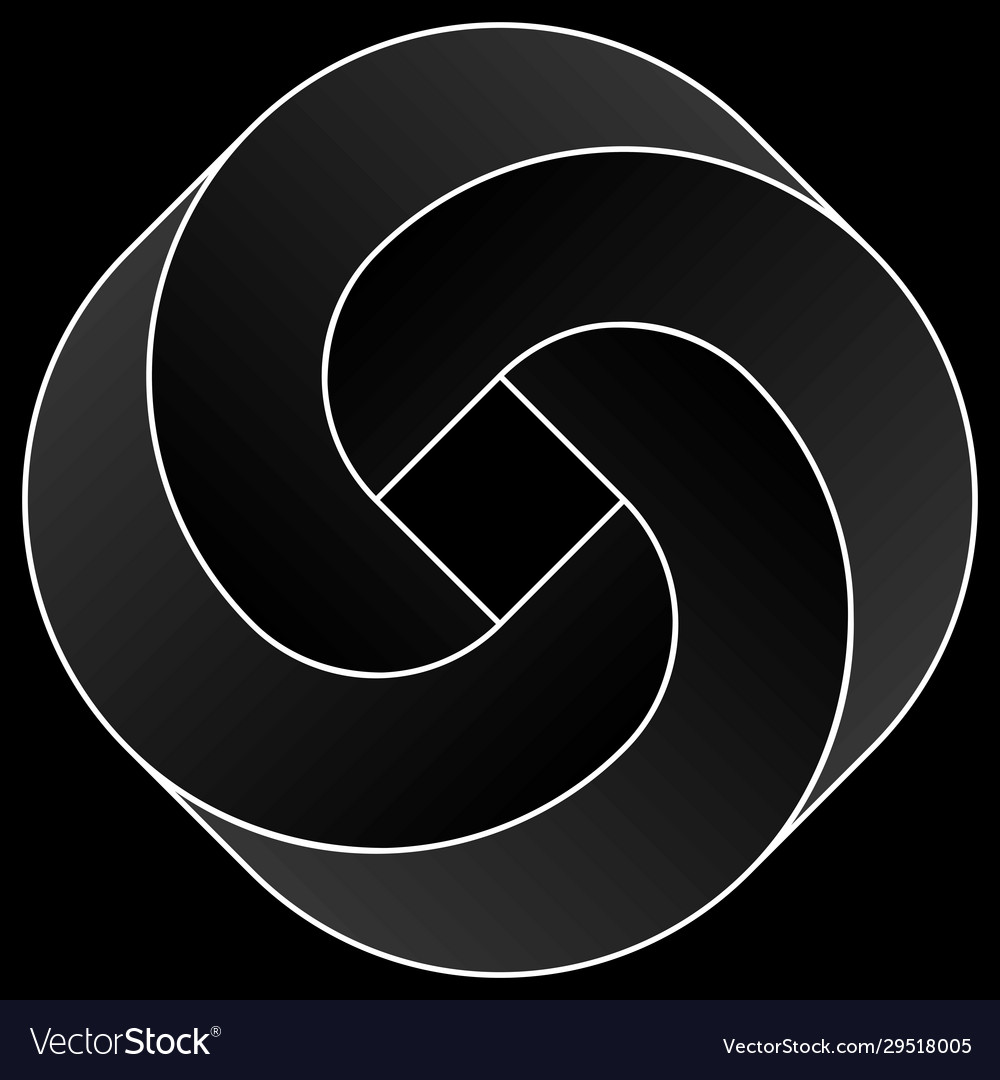 Impossible rounded square icon Royalty Free Vector Image