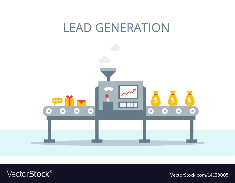 Lead generation concept process leads Royalty Free Vector