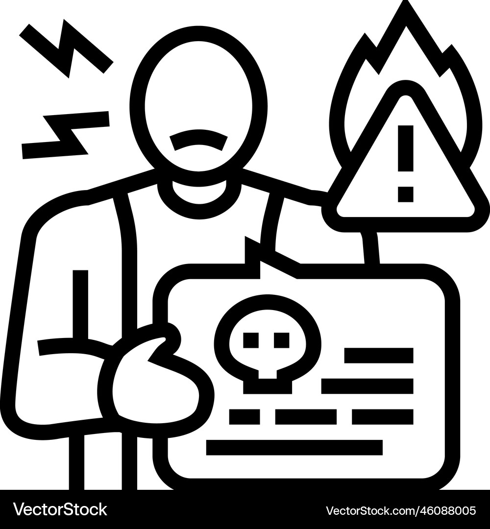 Personnel crisis line icon Royalty Free Vector Image