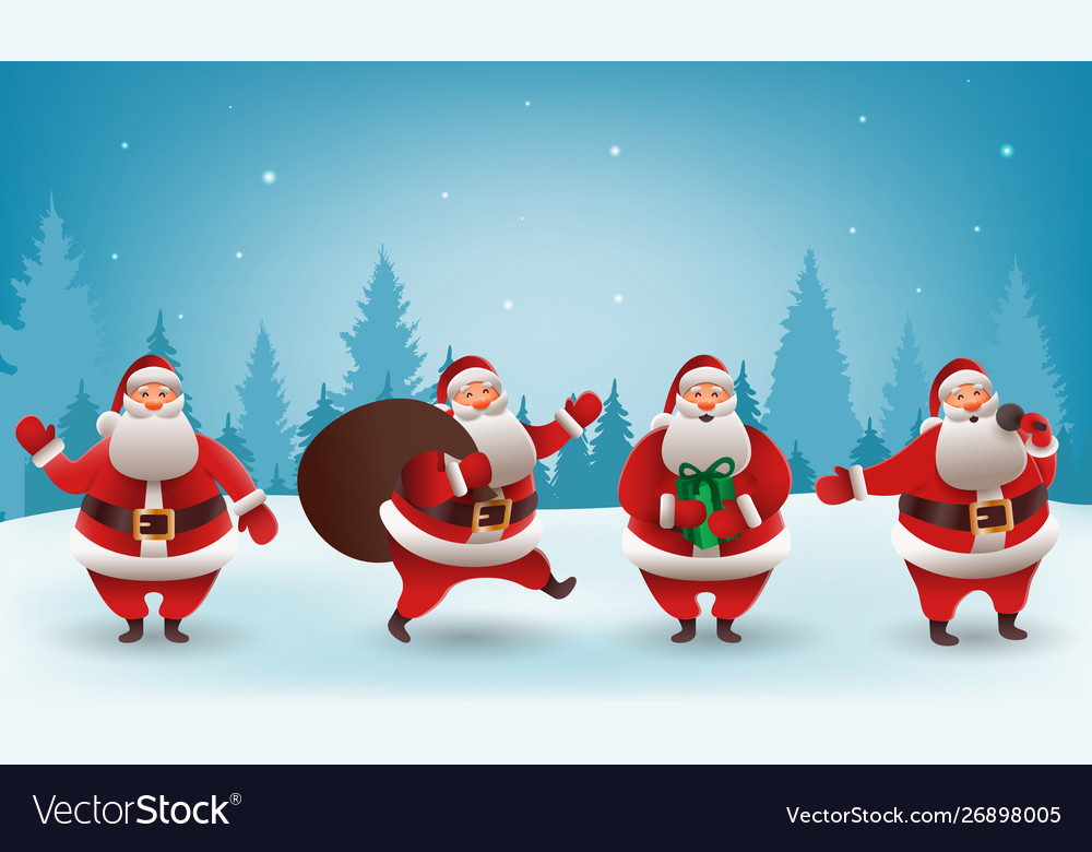 Santa claus christmas character set Royalty Free Vector Santa claus christmas character set Royalty Free Vector