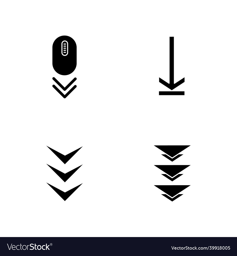Scrolling down and uploading indicators black Vector Image