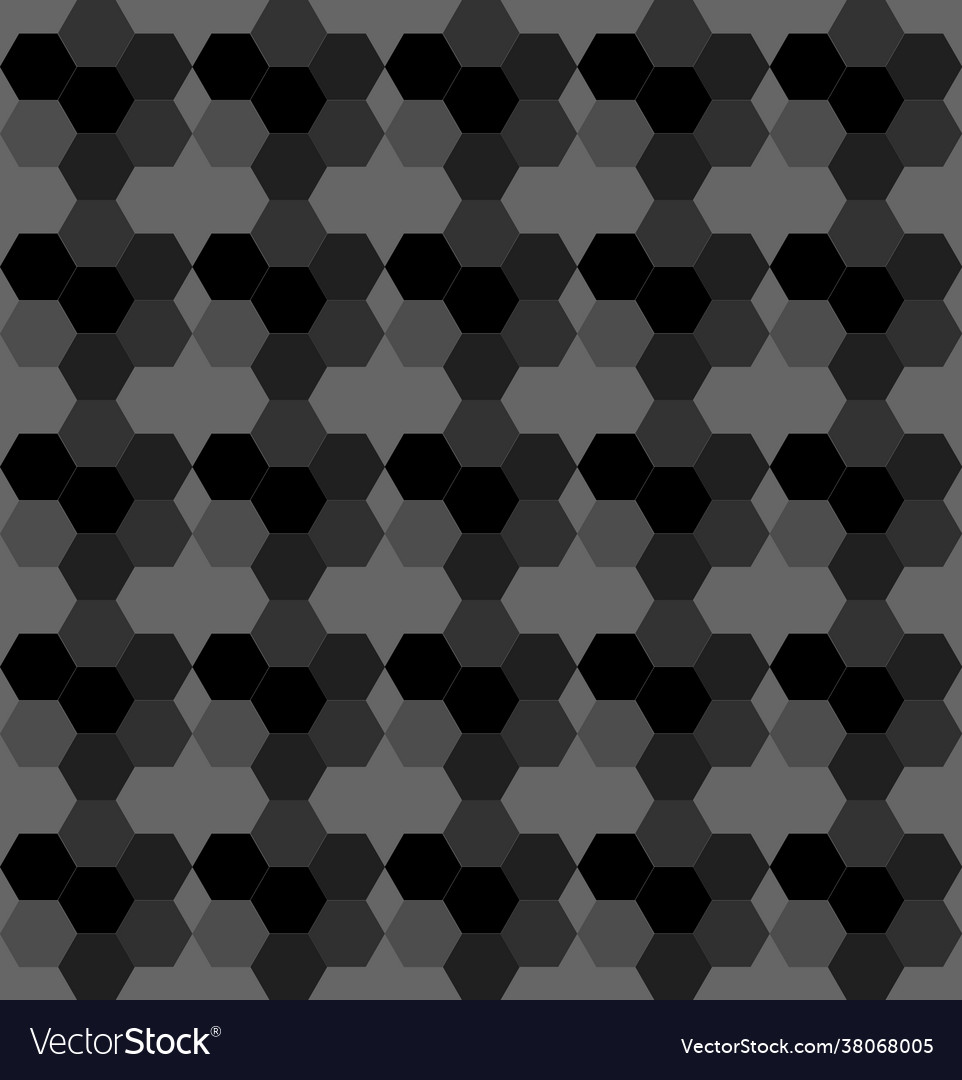 Seamless Black And Gray Hexagon Pattern Background