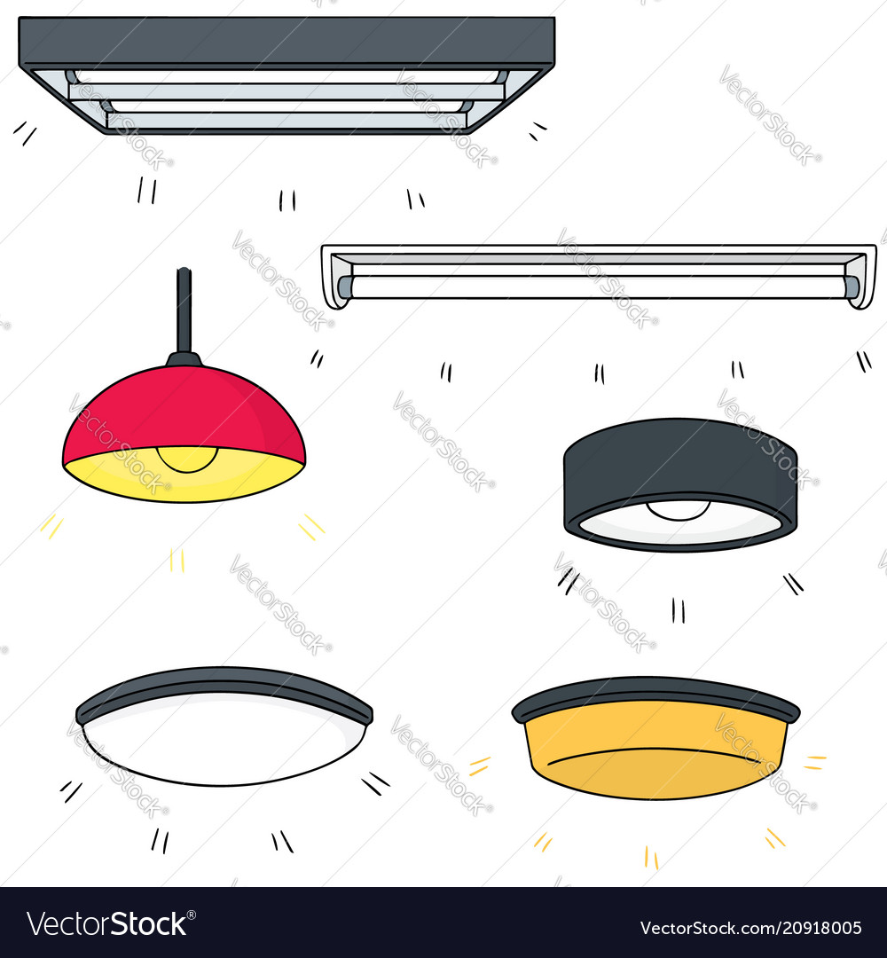 Set ceiling lamp Royalty Free Vector Image - VectorStock
