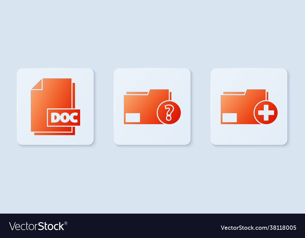 Set unknown document folder doc file document Vector Image Set unknown document folder doc file document Vector Image