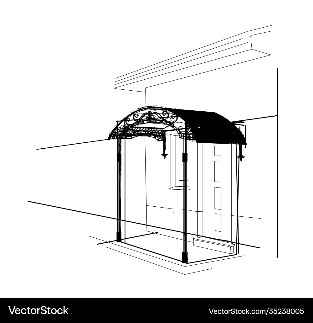 Sketch forged metal elements with antique Vector Image