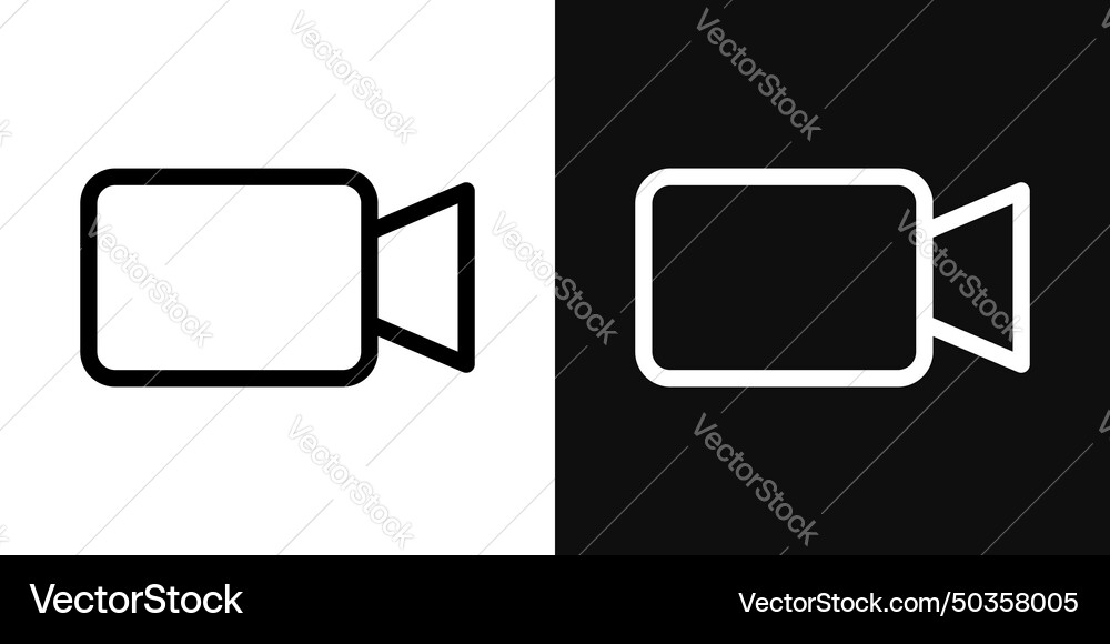 Video call icon set online chat business Vector Image
