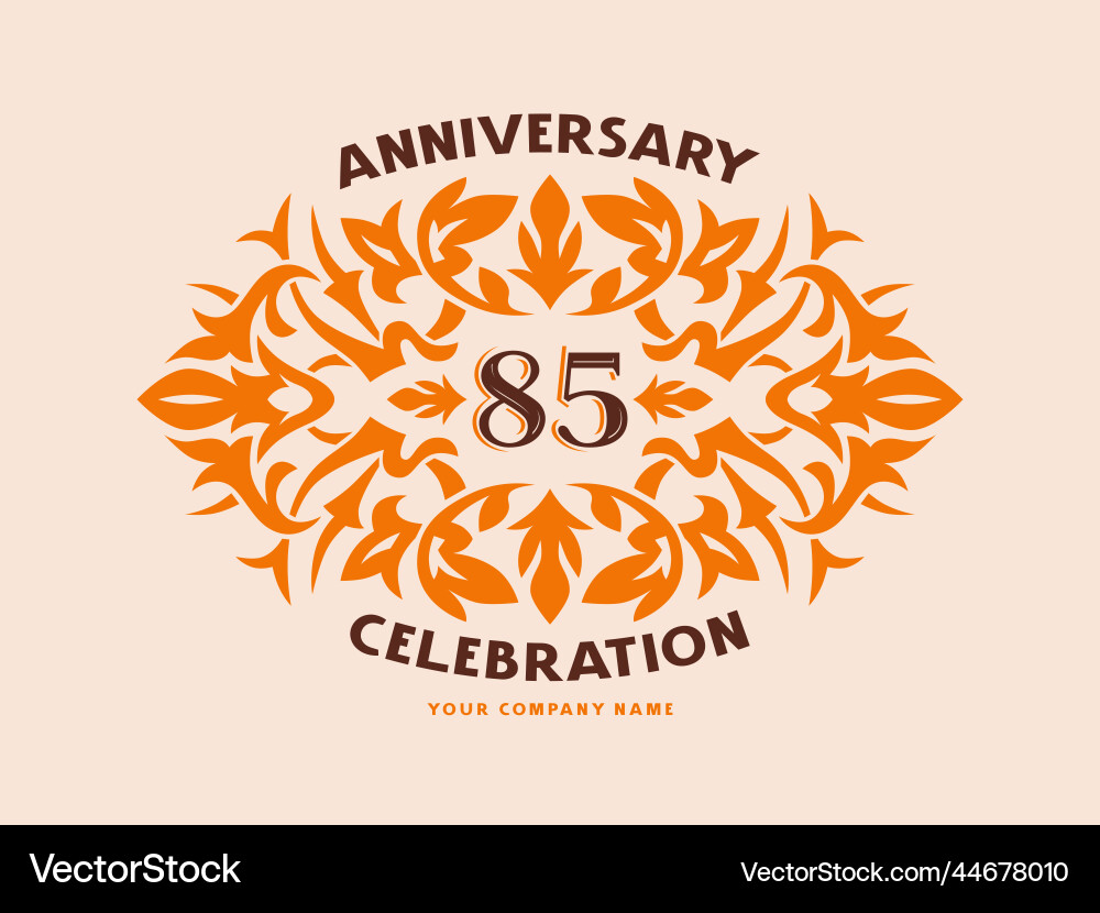 85 years anniversary celebration card Royalty Free Vector