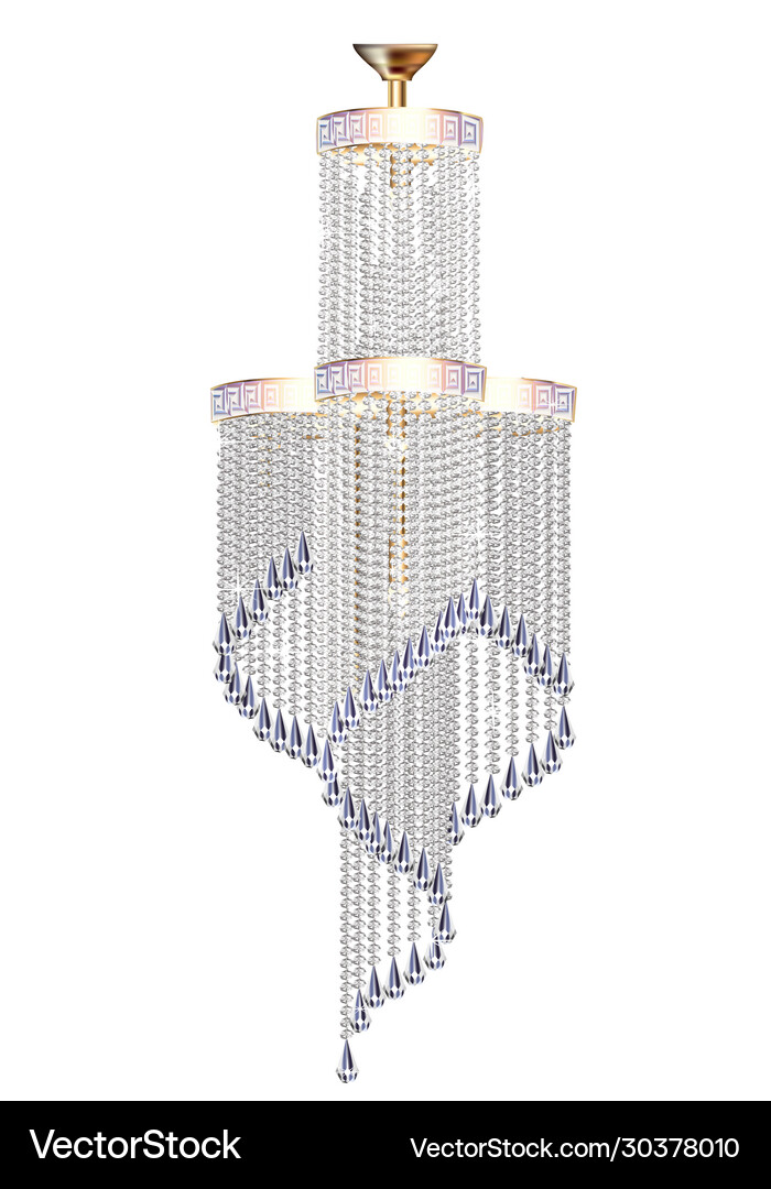A modern chandelier with crystal pendants Vector Image