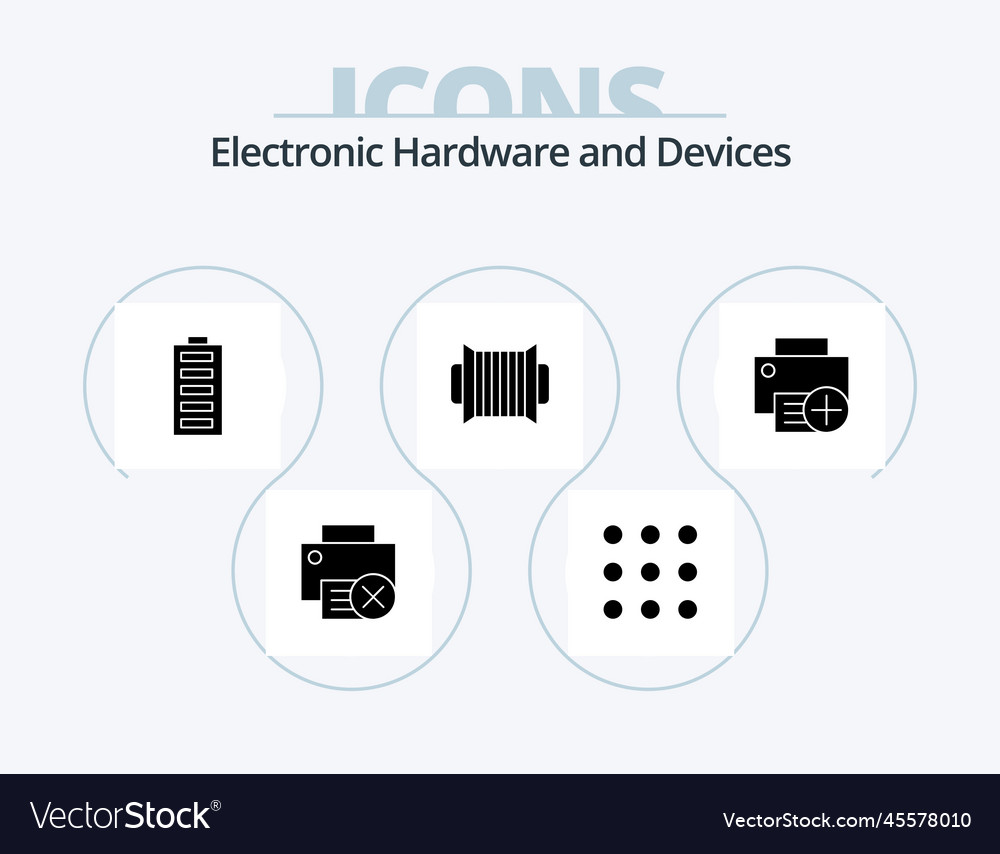 Devices glyph icon pack 5 icon design add Vector Image